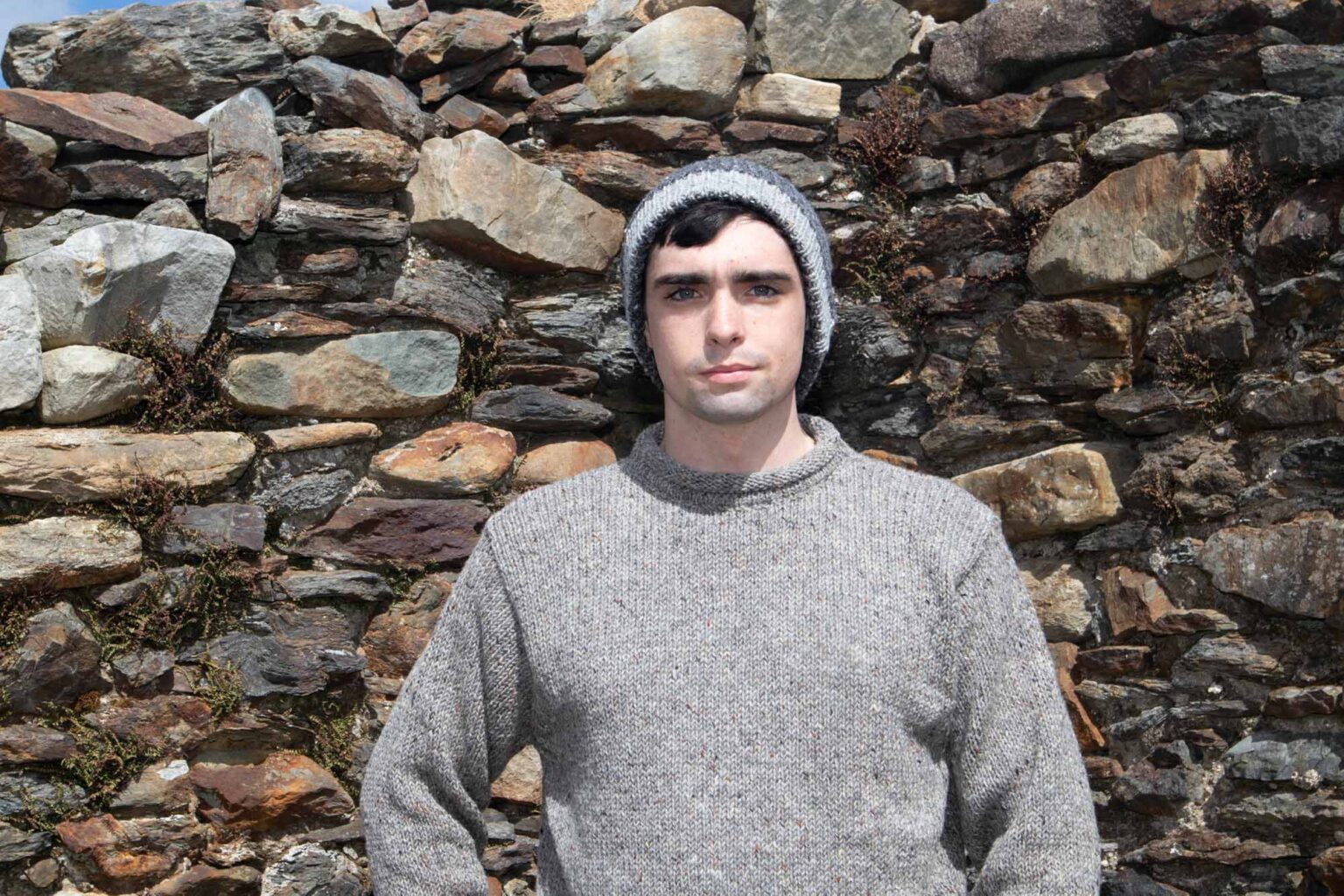 TWO TONE KNITTED DONEGAL HAT | Donegal Sweaters | Irish Woollen Hats ...